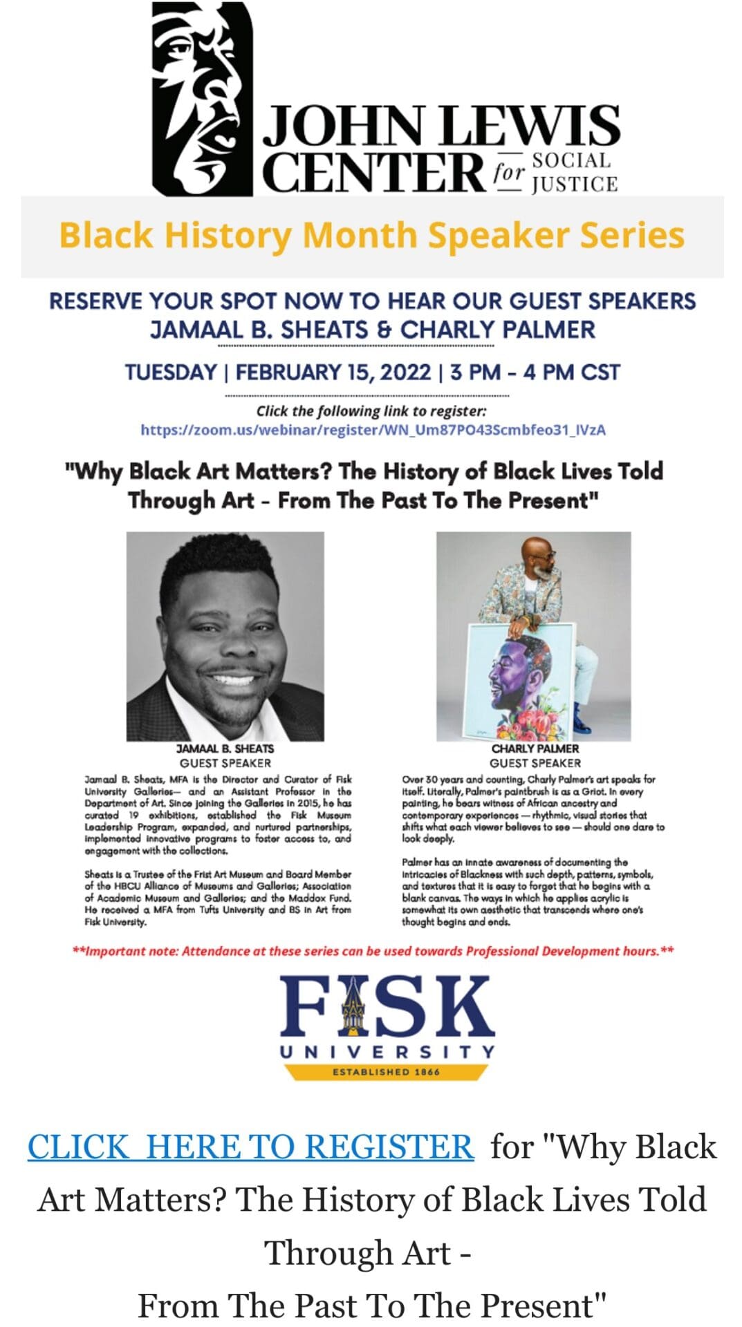 Black History Month Speaker Series Part Two: "Why Black Art Matters ...